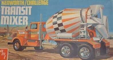 AMT 1215 1/25 KENWORTH/CHALLENGE TRANSIT CEMENT MIXER PLASTIC MODEL KIT ...